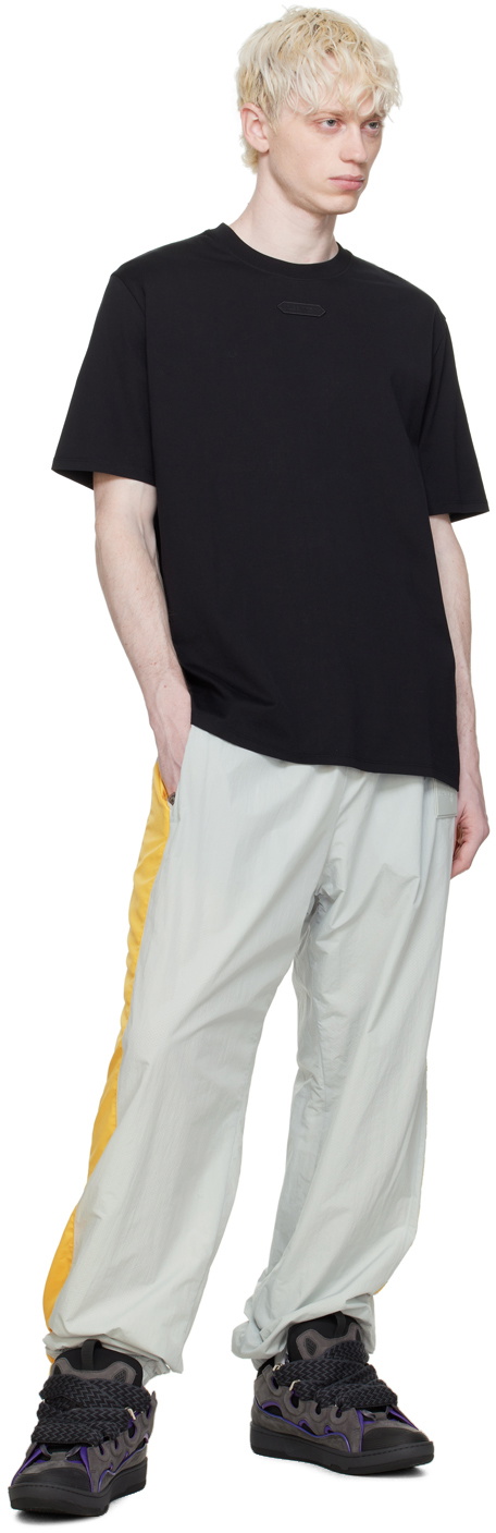 Lanvin SSENSE Exclusive Gray & Black Leather Curb Sneakers Lanvin