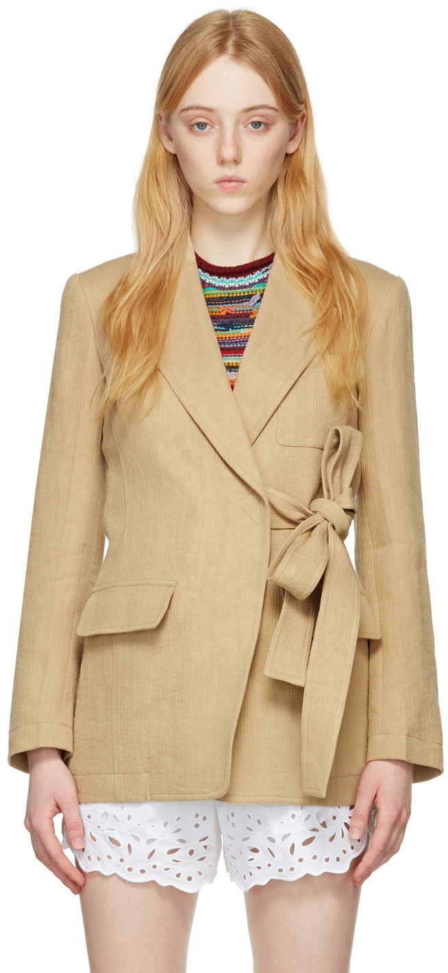 Chloé Beige Linen Blazer Chloe