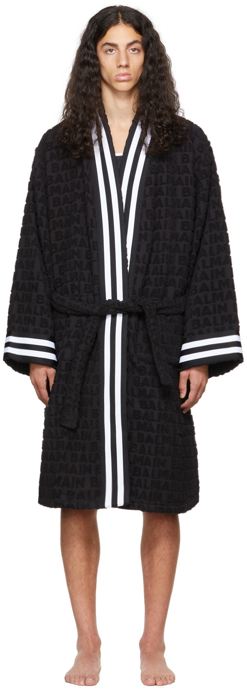 Balmain Black Jacquard Robe Balmain