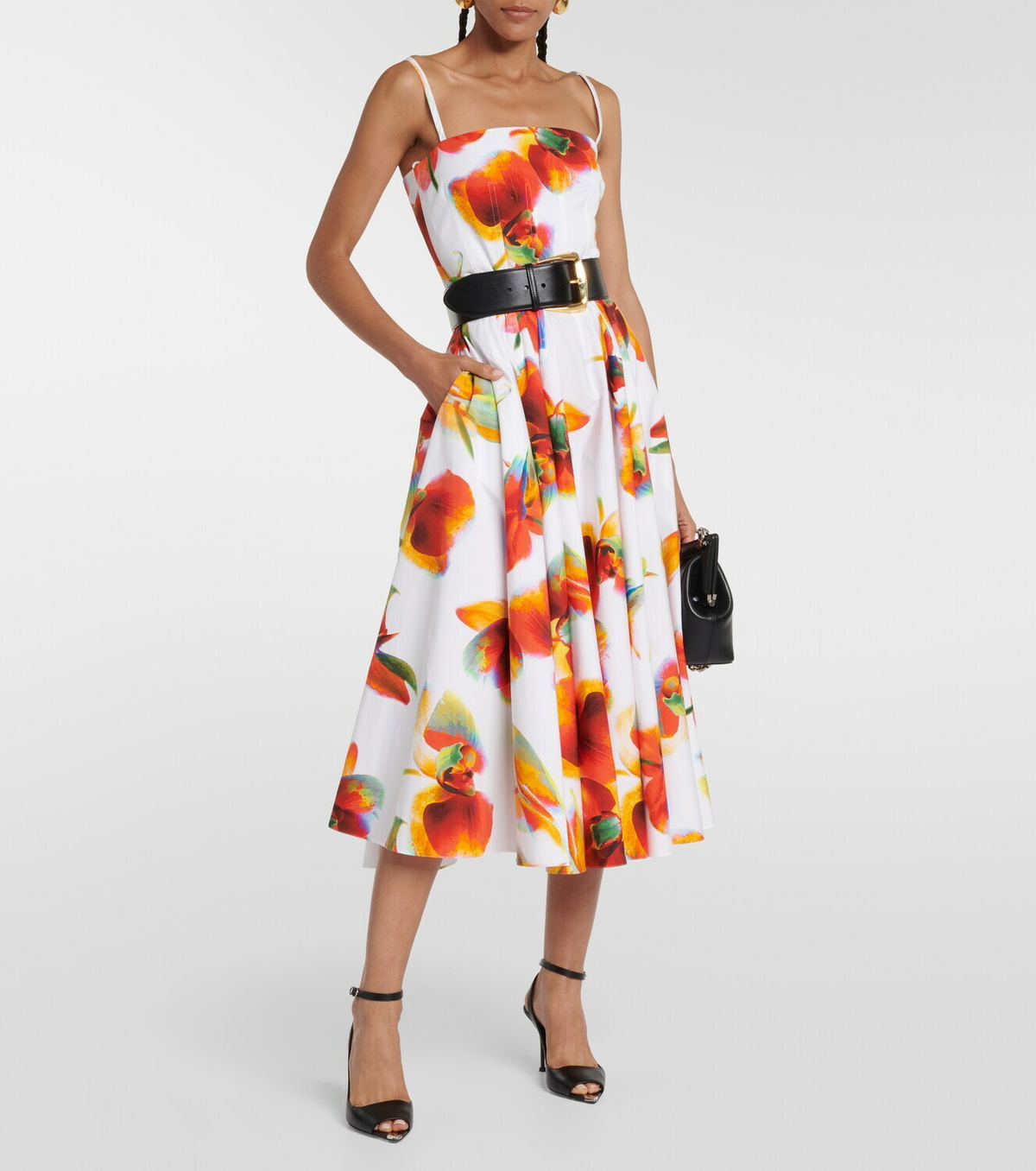 Alexander McQueen Floral cotton midi dress Alexander McQueen
