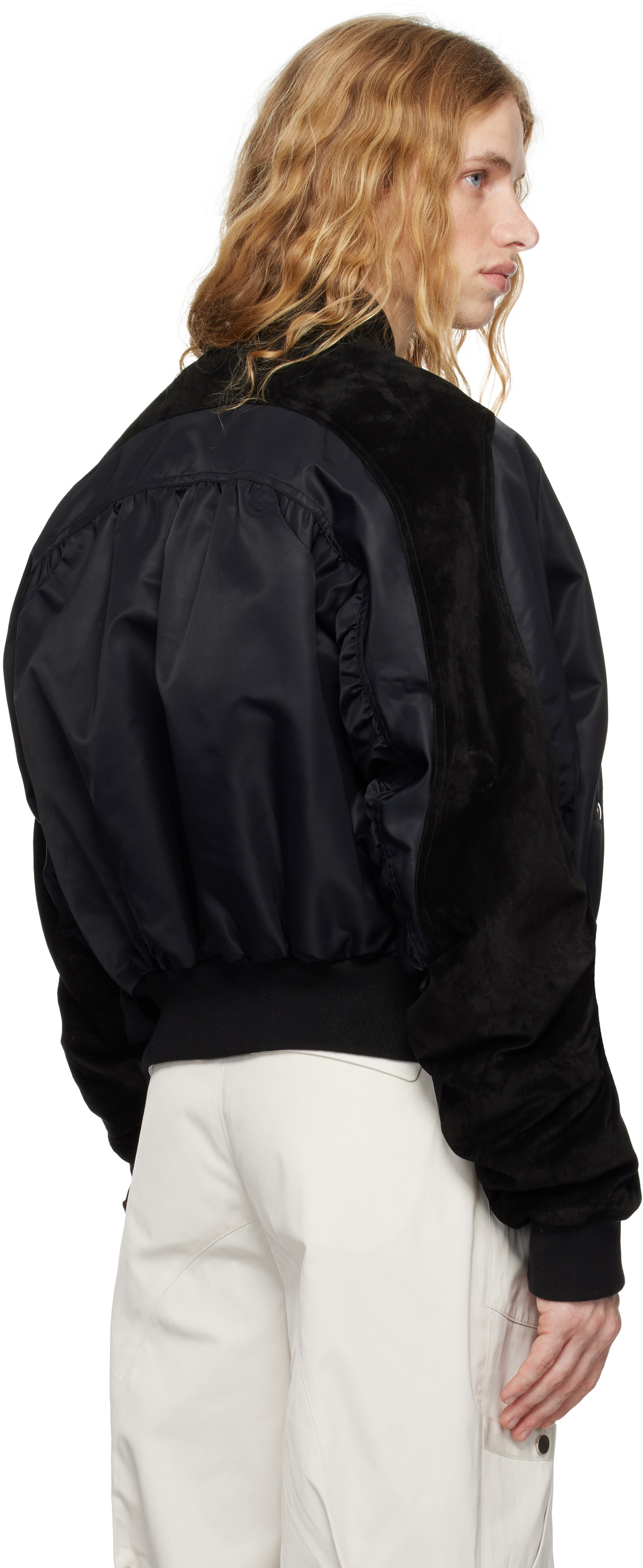 CMMAWEAR Black C Round Bomber Jacket