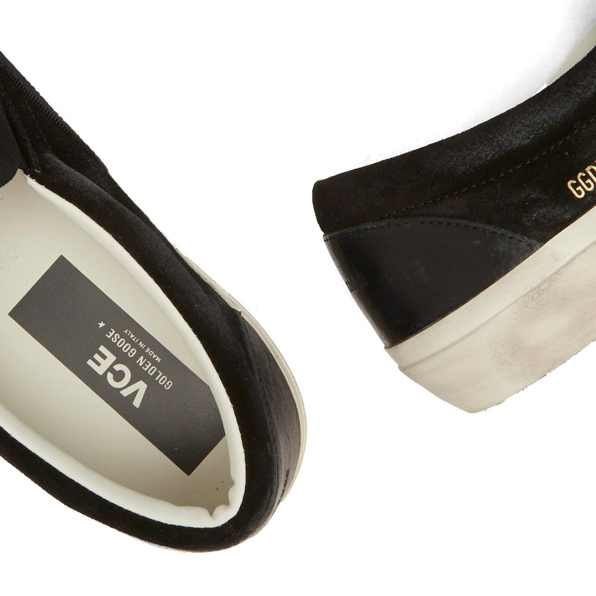 Golden Goose Men's VCE Suede Slip On Sneaker in Black Golden Goose ...