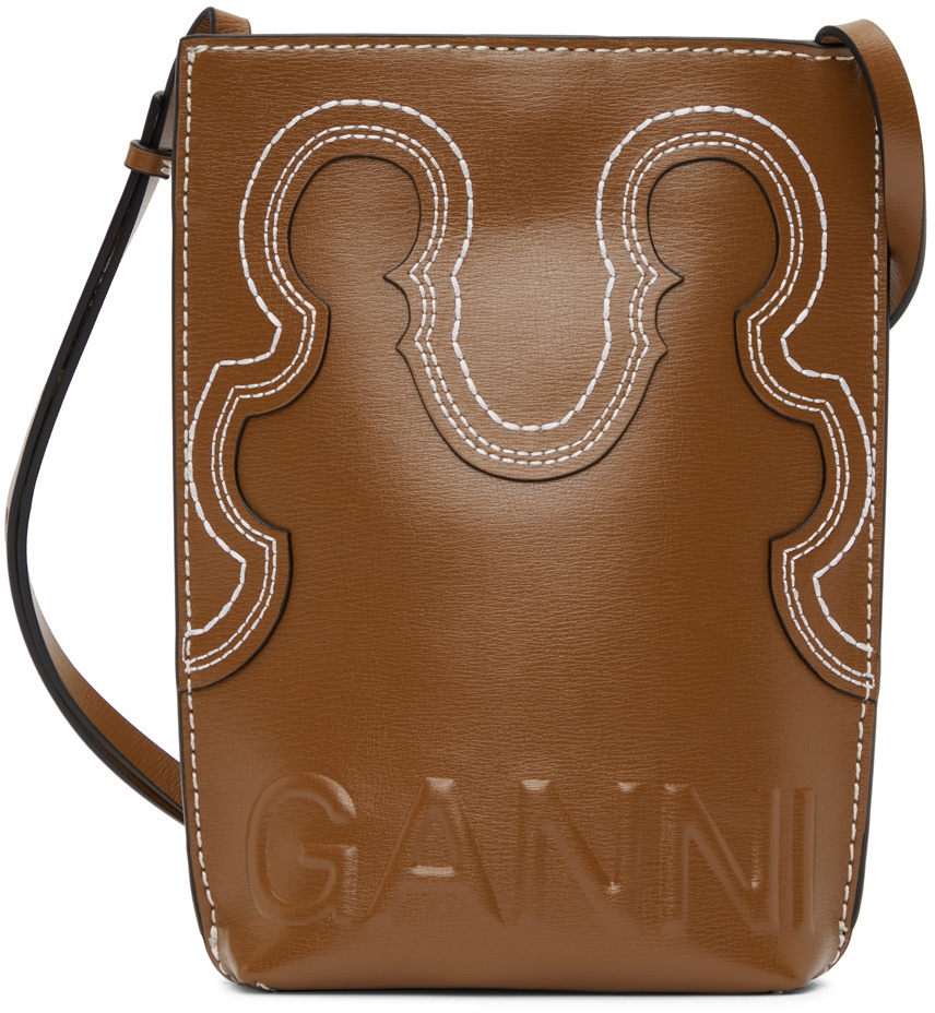 GANNI Brown Small Western Crossbody Bag GANNI