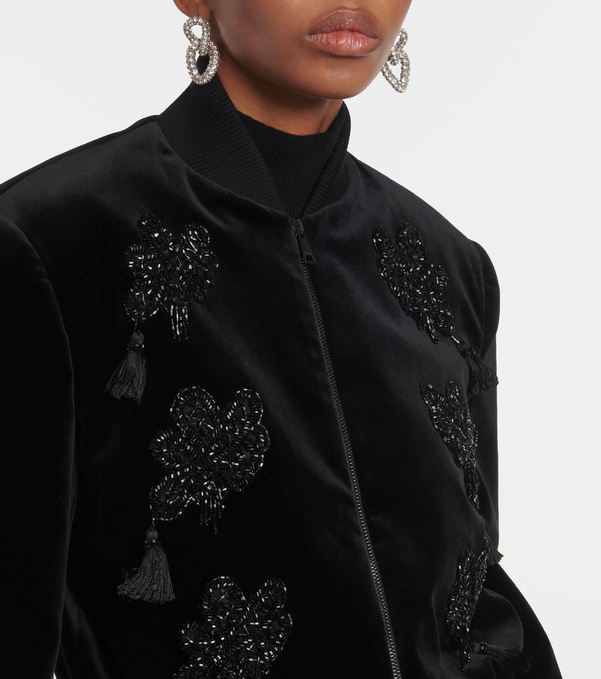 Max Mara Musette embroidered velvet bomber jacket Max Mara