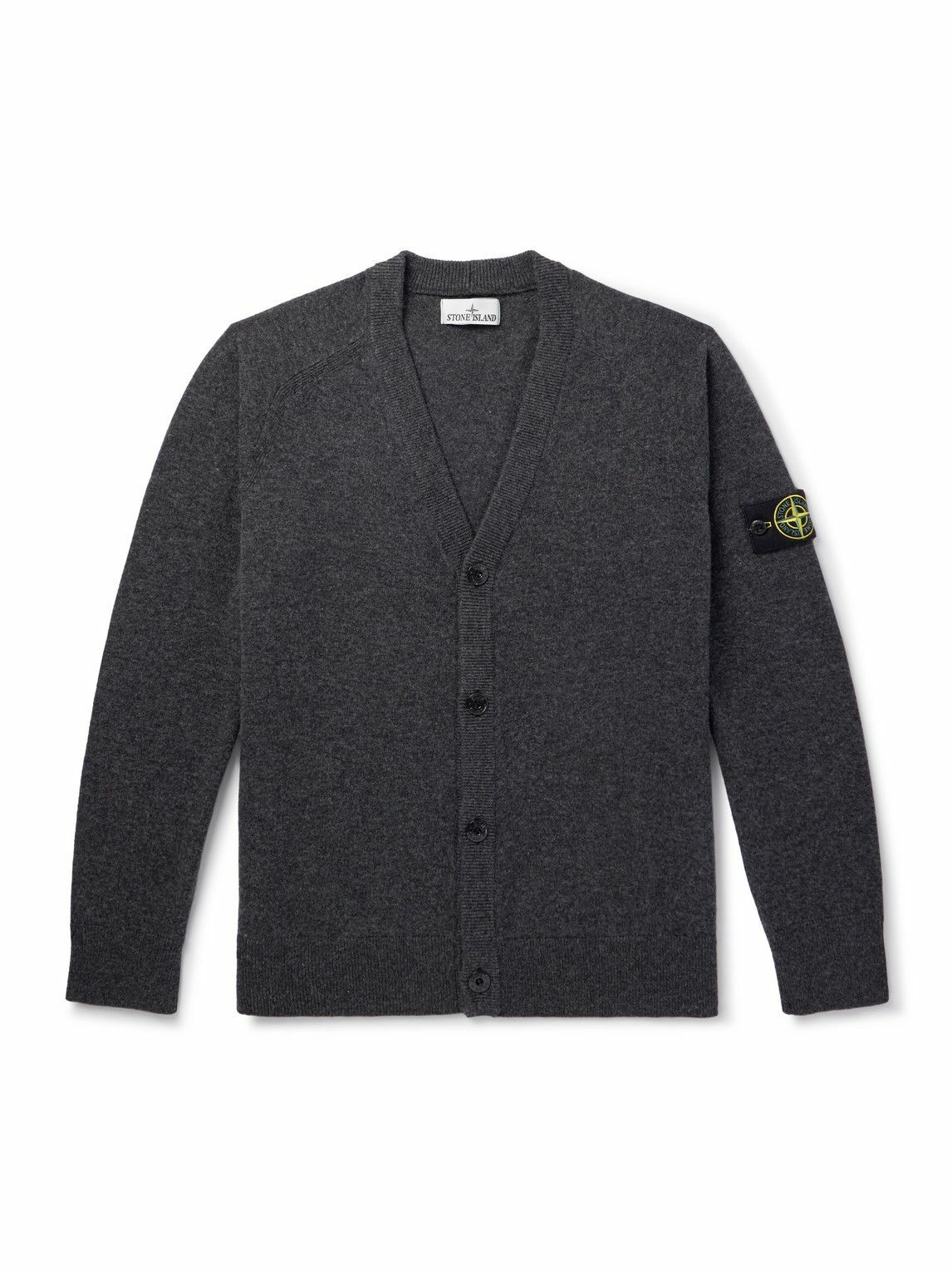Stone Island - Logo-Appliquéd Wool Cardigan - Gray Stone Island