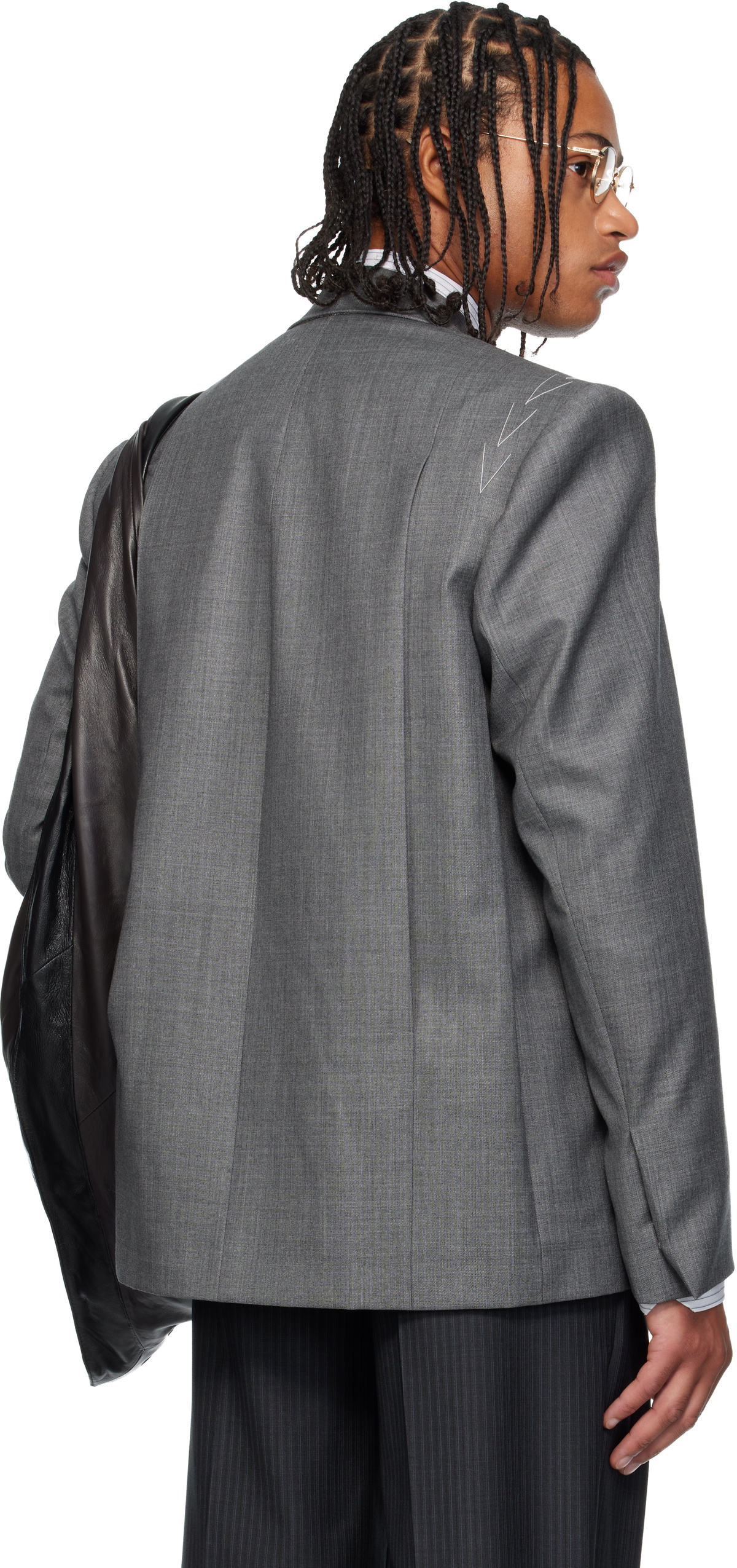 Sonia Carrasco Gray Double-Breasted Blazer