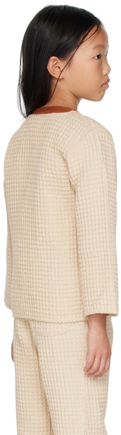 Coco Village Kids Beige Waffle Cardigan