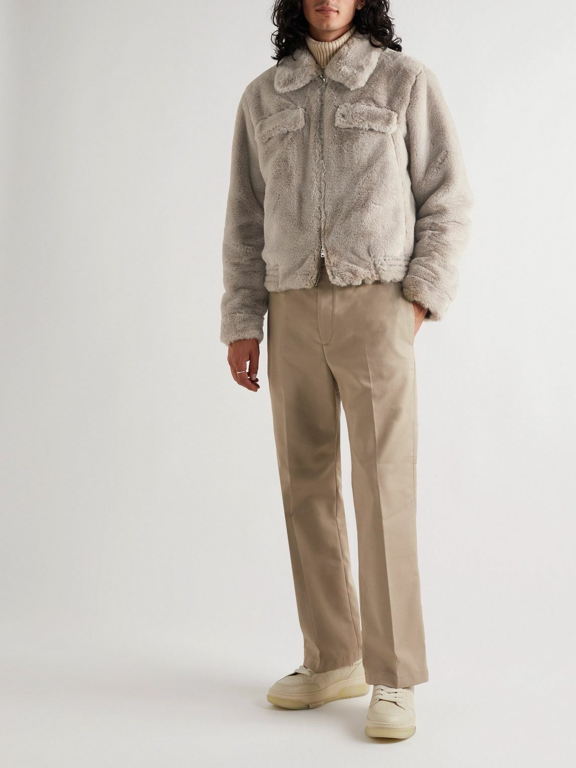 AMIRI - Faux Shearling Blouson Jacket - Brown Amiri