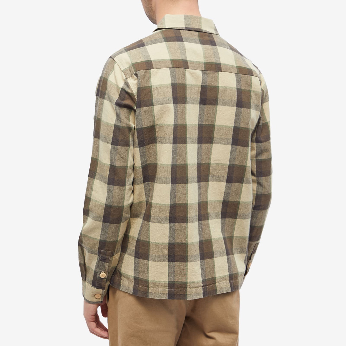 Folk Men's Signal Jacket in Tan Check Folk