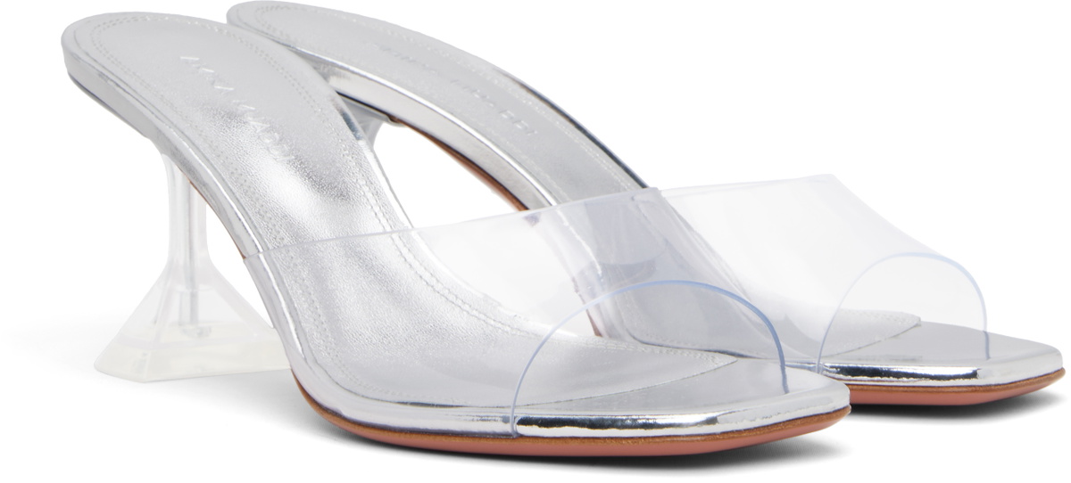 Amina Muaddi Transparent Lupita Glass Slipper 70 Heeled Sandals Amina ...
