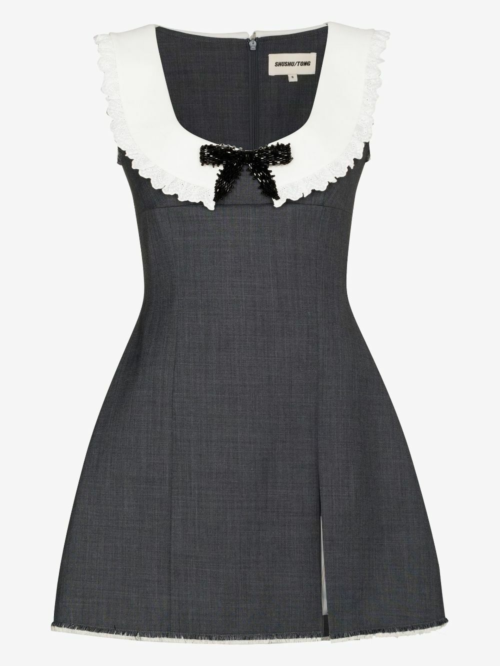 SHUSHU/TONG Grey Frilled Neck Dress Shushu/Tong