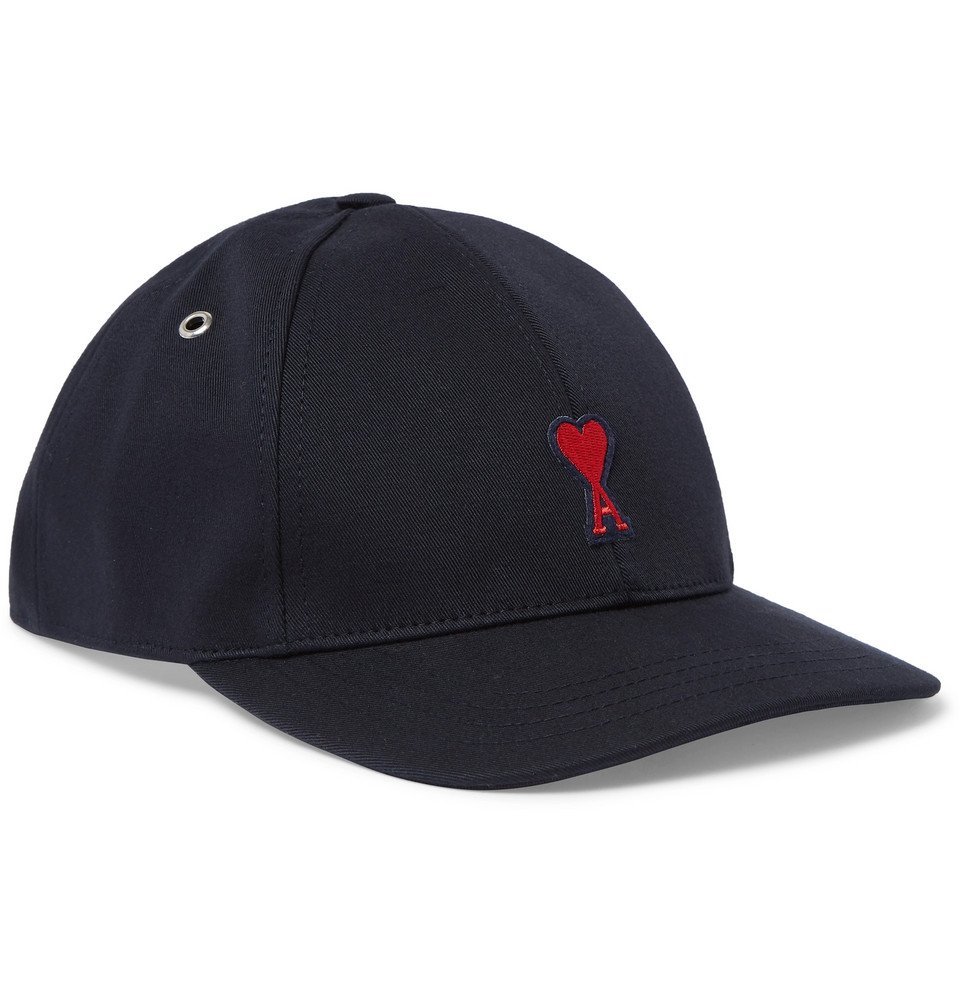 AMI - Logo-Appliquéd Cotton-Twill Baseball Cap - Navy AMI
