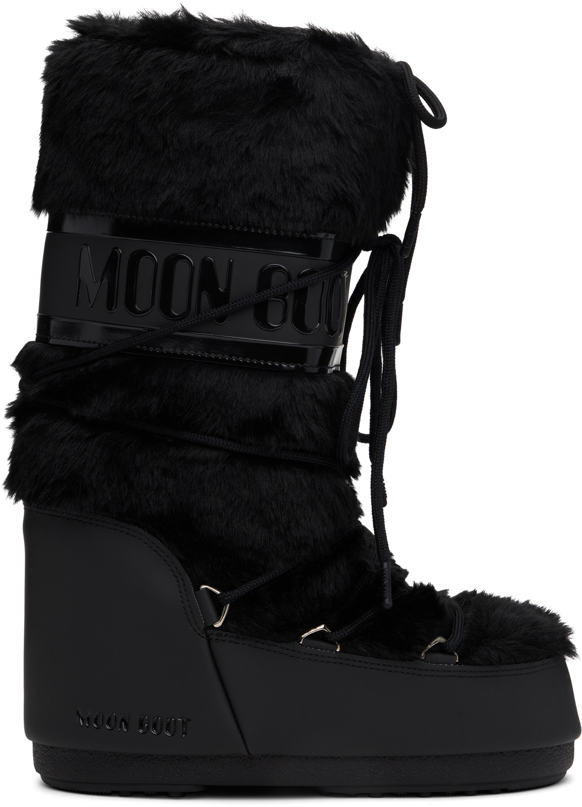 Moon Boot Black Icon Faux-Fur Tall Boots Moon Boot