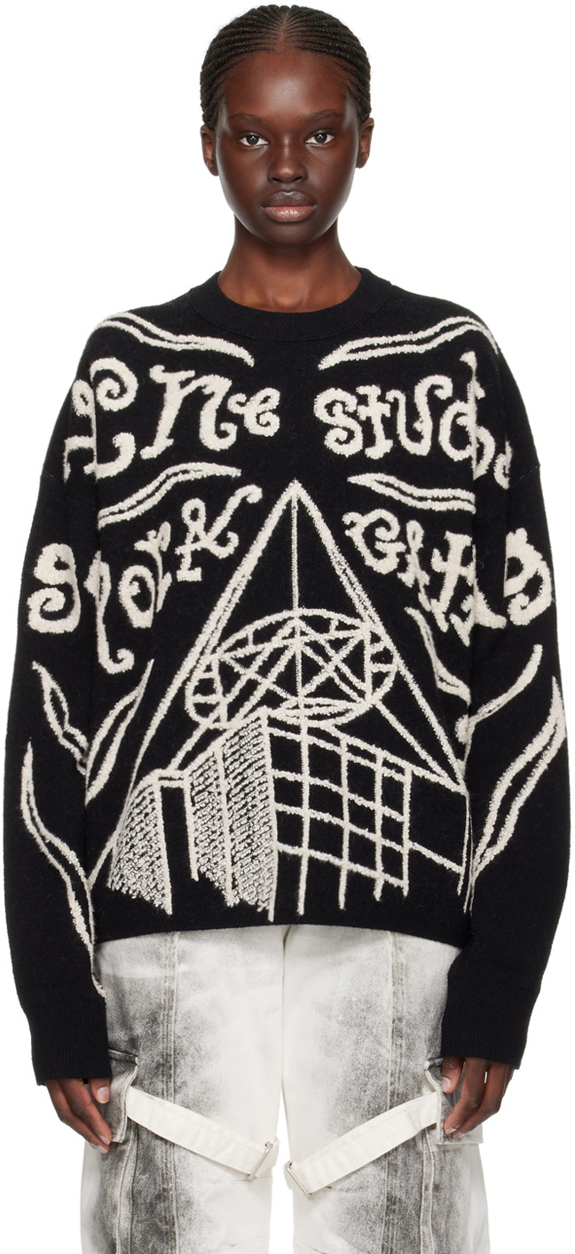 Acne Studios Black Jacquard Sweater Acne Studios