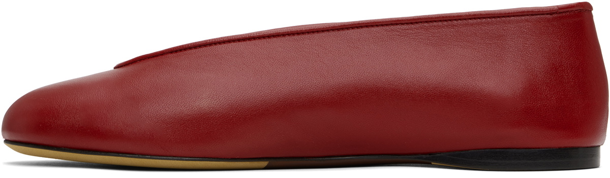 Moschino Red Duck Nappa Ballerina Flats Moschino