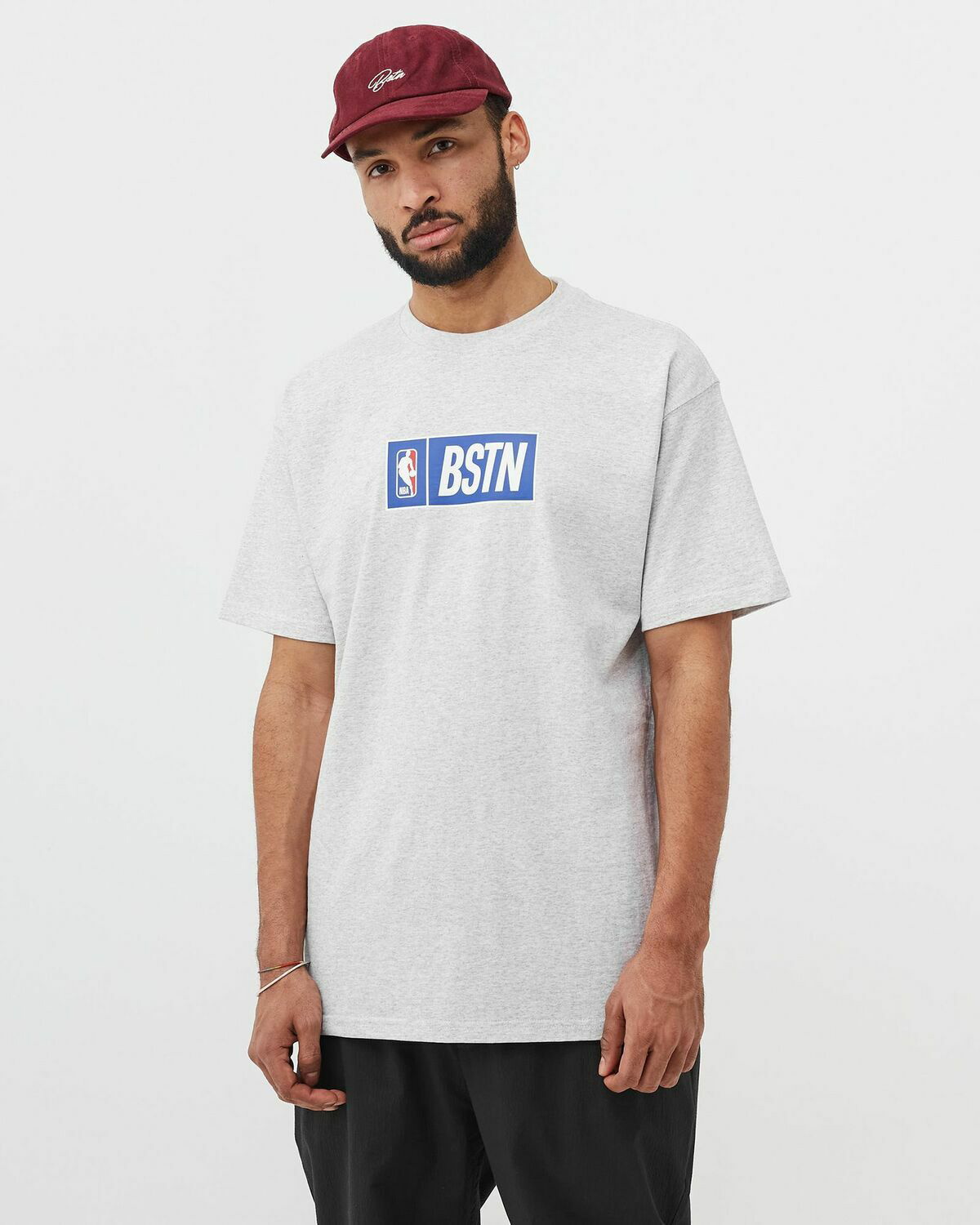 Bstn Brand Bstn & Nba Tee Grey Shortsleeves BSTN Brand