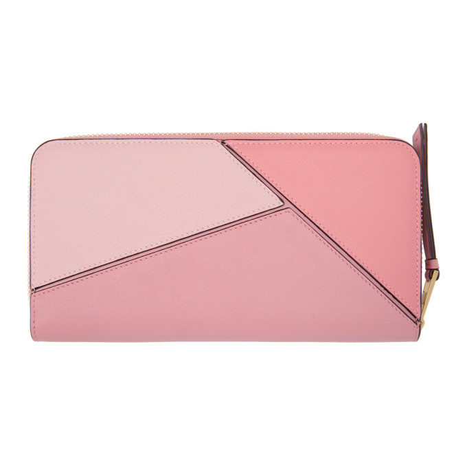 Loewe Pink Puzzle Zip Around Wallet Loewe