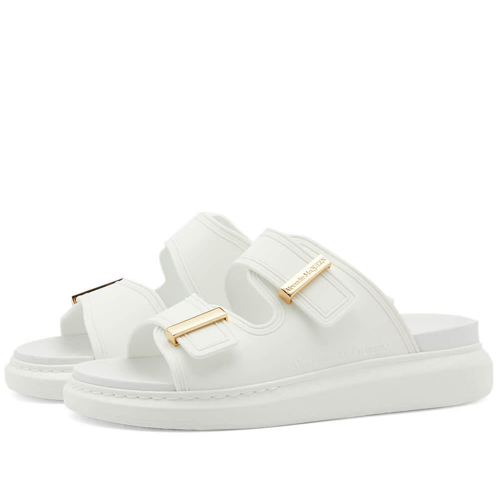 Alexander McQueen Women's Rubber Sandal in New Ivory/Gold Alexander McQueen
