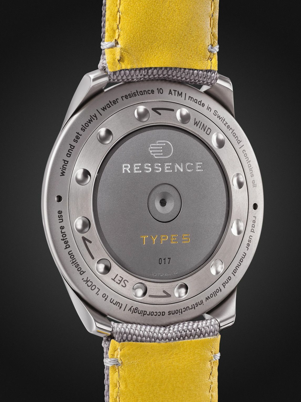 Ressence - Type 5 L Automatic 46mm Titanium and Leather Watch, Ref. No ...
