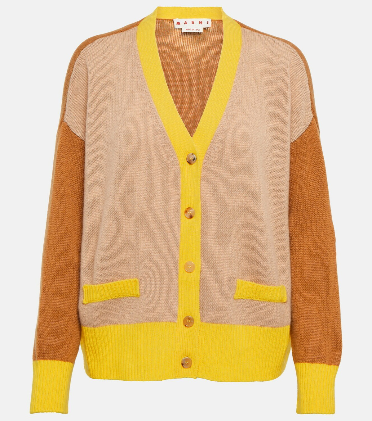 Marni - Colorblocked cashmere cardigan Marni
