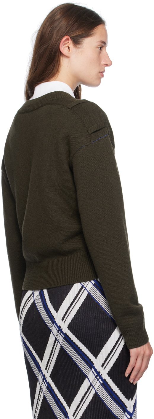 Burberry Green V-Neck Sweater Burberry