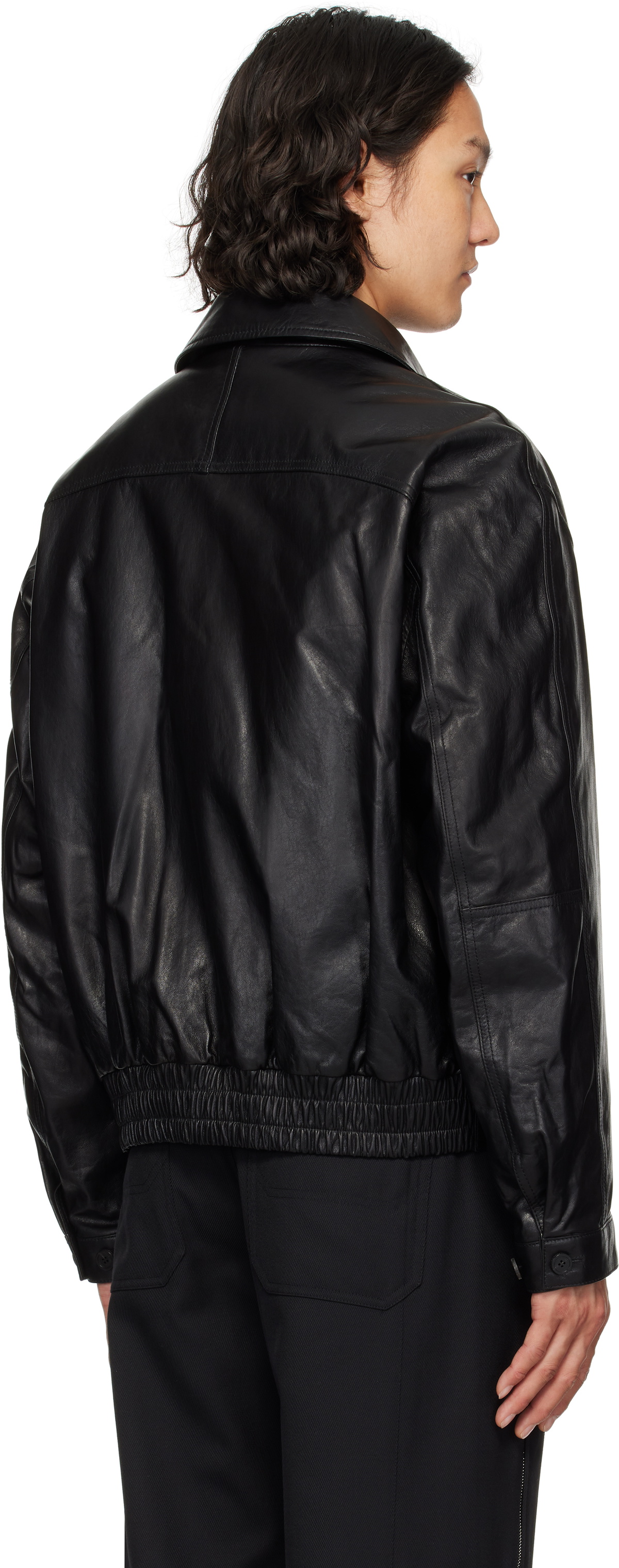 Solid Homme Black Leather Jacket Solid Homme