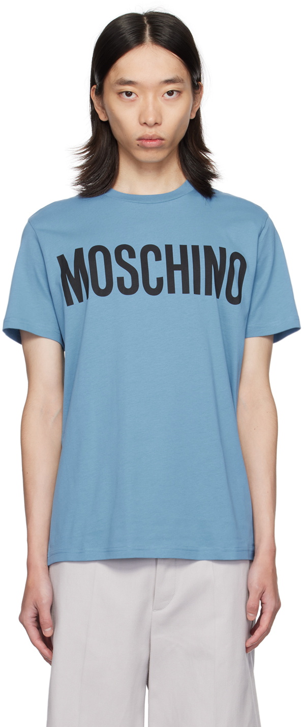 Moschino Blue Printed-Logo T-Shirt Moschino