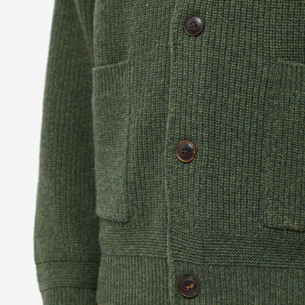 FrizmWORKS Men's Heavy Wool Round Cardigan in Forest Green FrizmWORKS