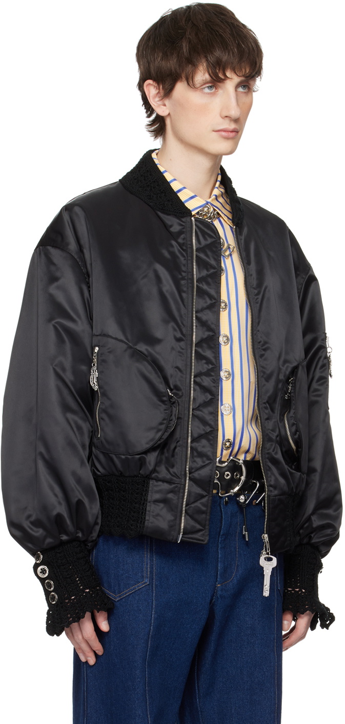 Chopova Lowena Black Slash Bomber Jacket Chopova Lowena