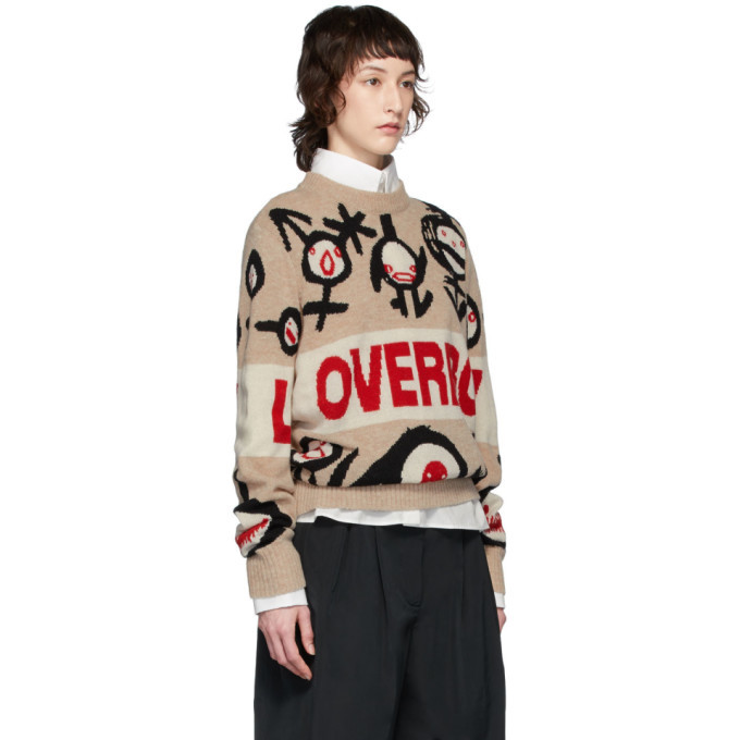Charles Jeffrey Loverboy Beige Logo Gender Symbols Sweater Charles ...