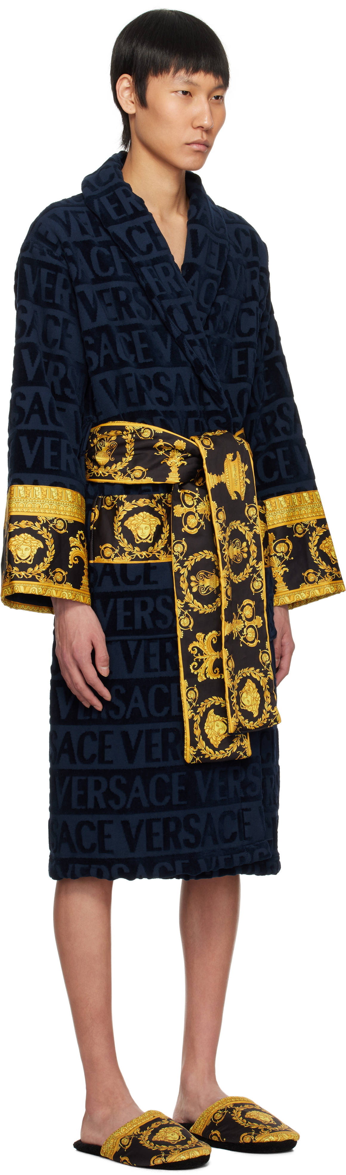 Versace Underwear Navy 'I Heart Baroque' Bathrobe Versace Underwear
