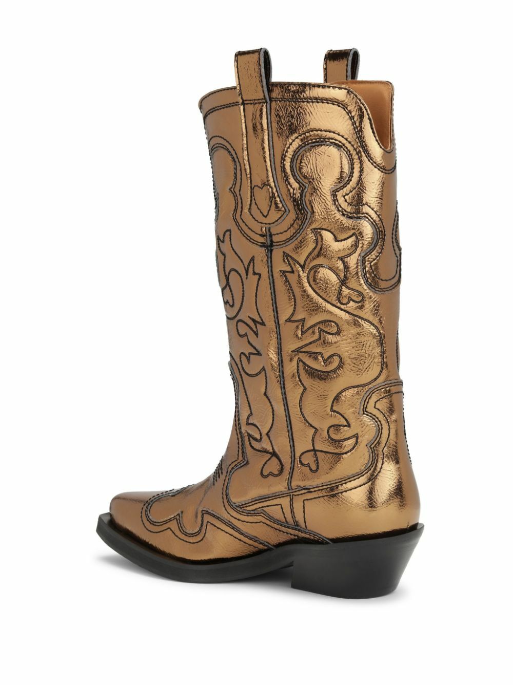 GANNI - Embroidered Western Boots GANNI