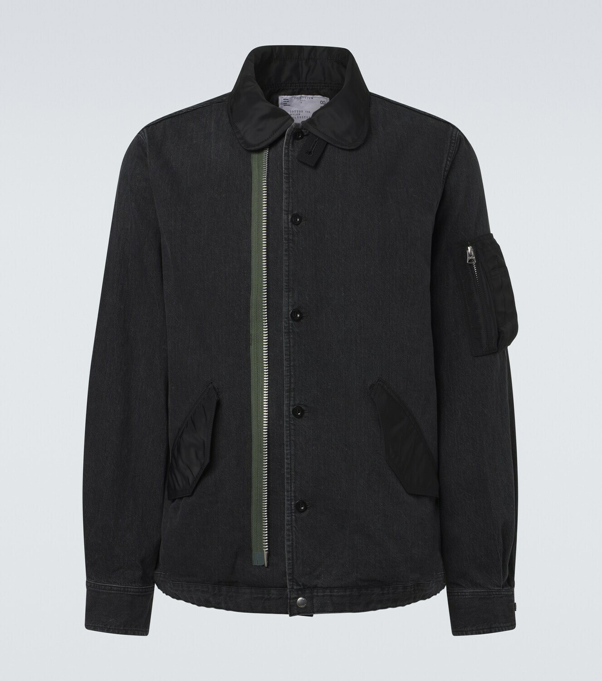 Sacai Twill-trimmed denim blouson jacket Sacai
