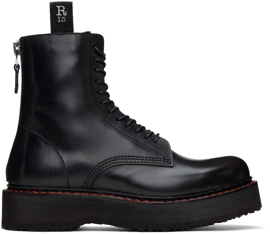 R13 Black Single Stack Boots R13
