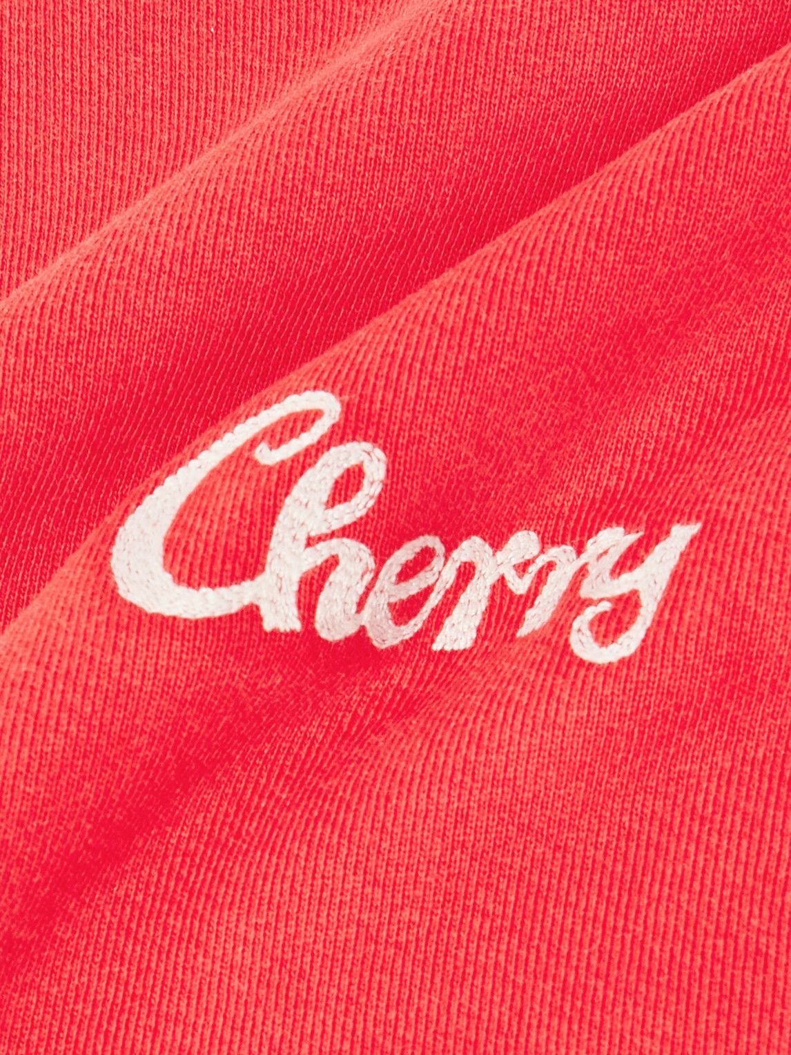 Cherry Los Angeles - Logo-Embroidered Cotton-Jersey Sweatshirt - Red ...