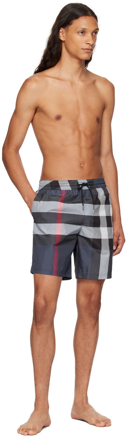 Burberry Blue Check Swim Shorts Burberry