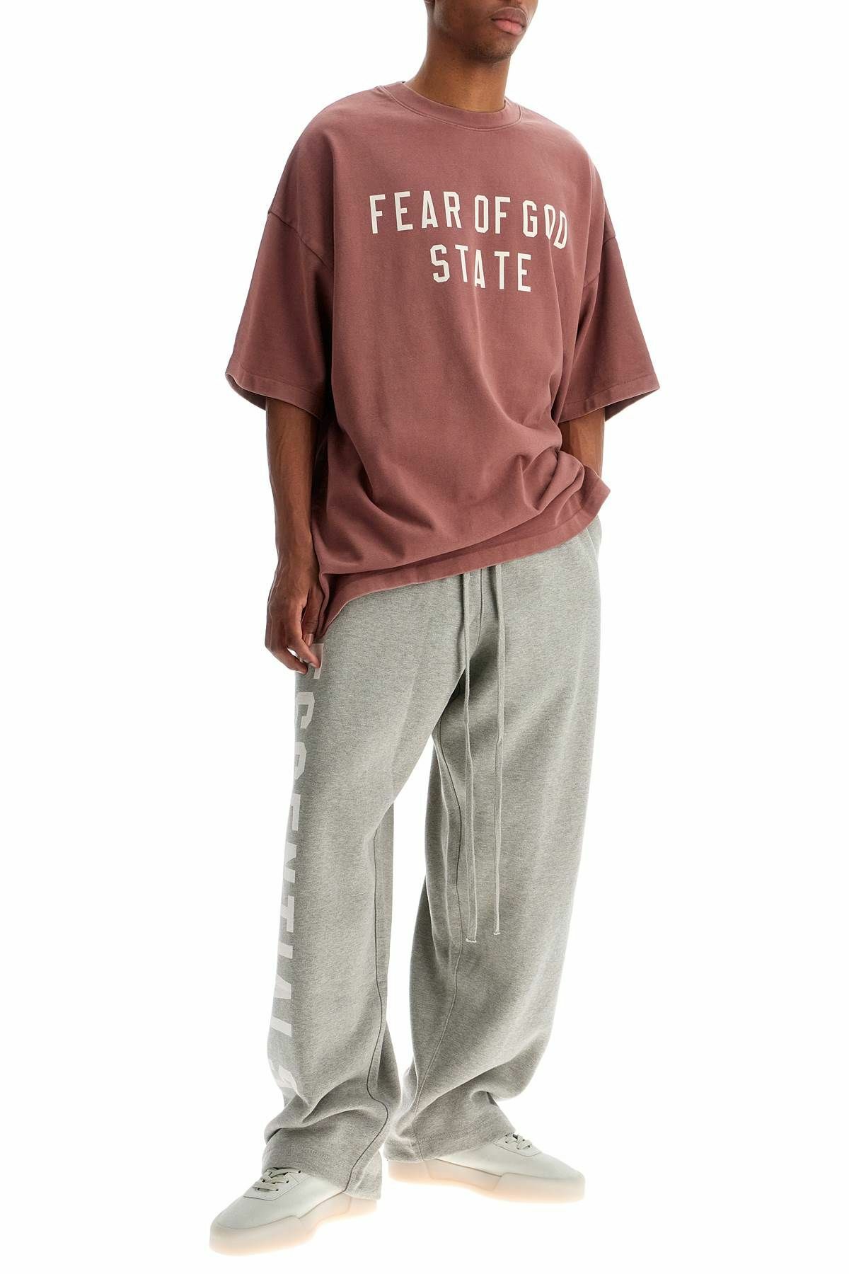 FEAR OF GOD ESSENTIALS heavy crewneck tee Red Fear Of God Essentials