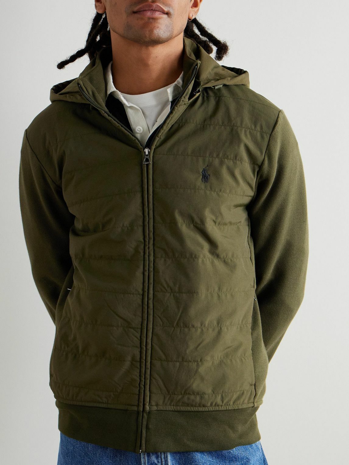 Polo Ralph Lauren - Quilted Shell and Cotton-Blend Piqué Hooded Jacket ...