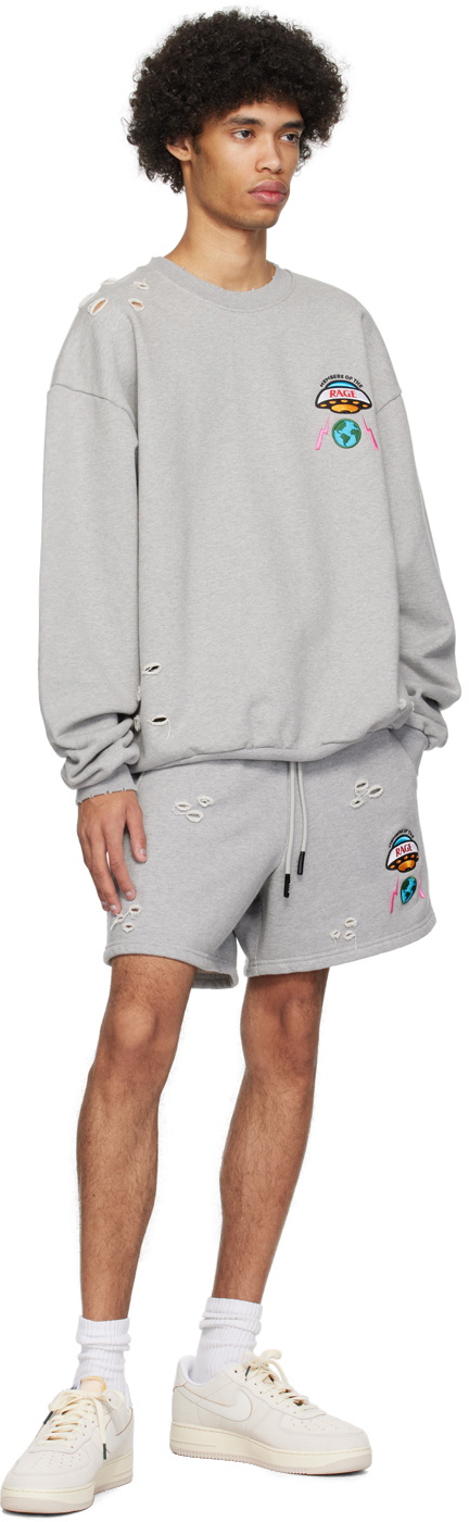 Members of the Rage Gray Distressed Shorts Members of the Rage