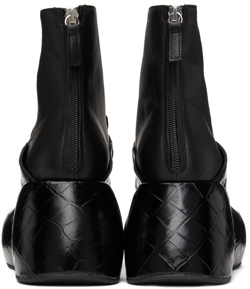 LOEWE Black Wedge Loafer Boots Loewe