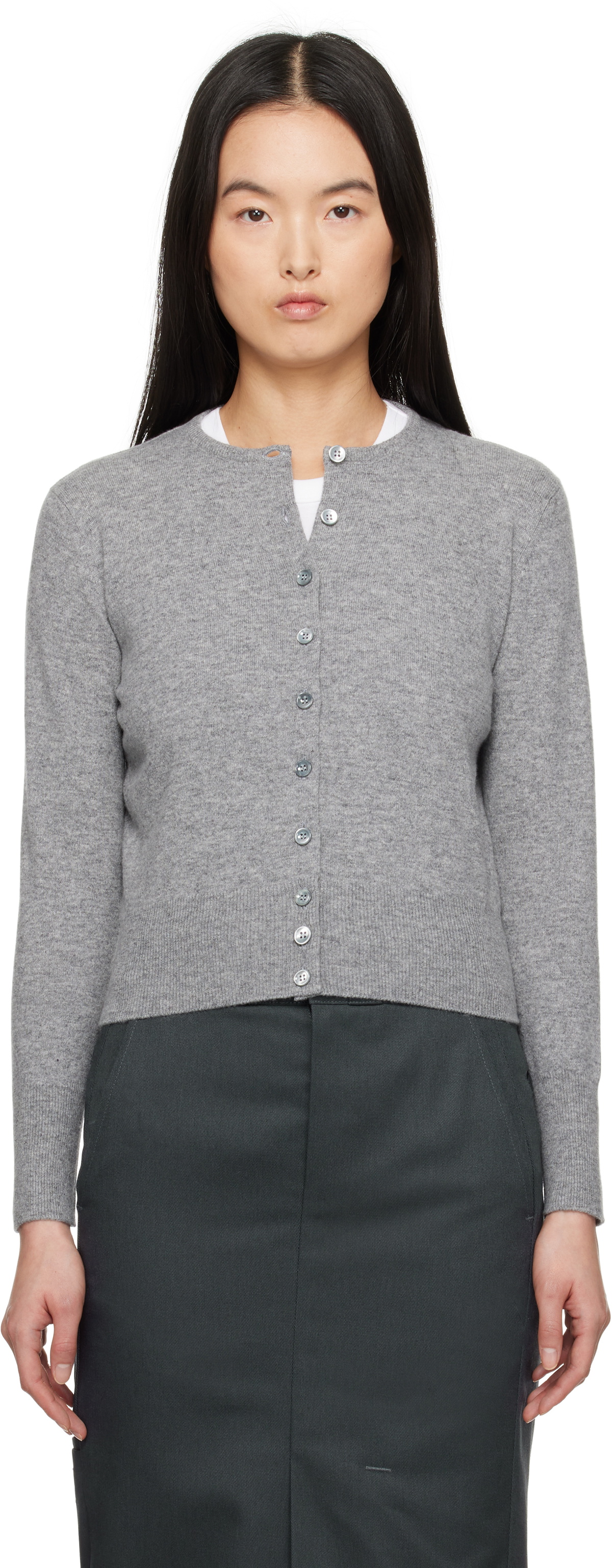 Maison Margiela Gray Wool Cardigan Maison Margiela