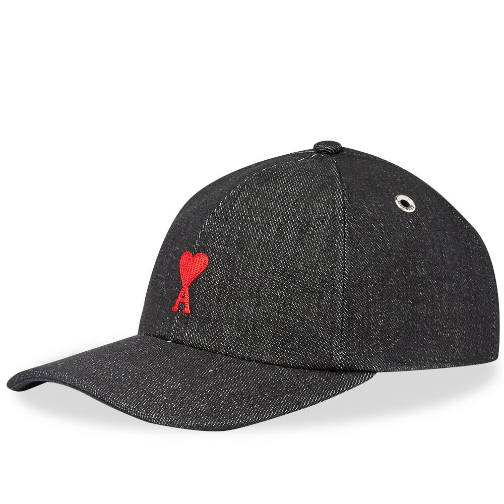AMI Women's Red ADC Embroidered Cap in Black AMI