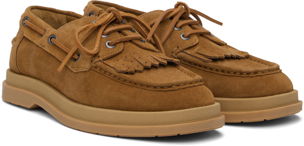 Hugo Tan Suede Boat Shoes Hugo Boss