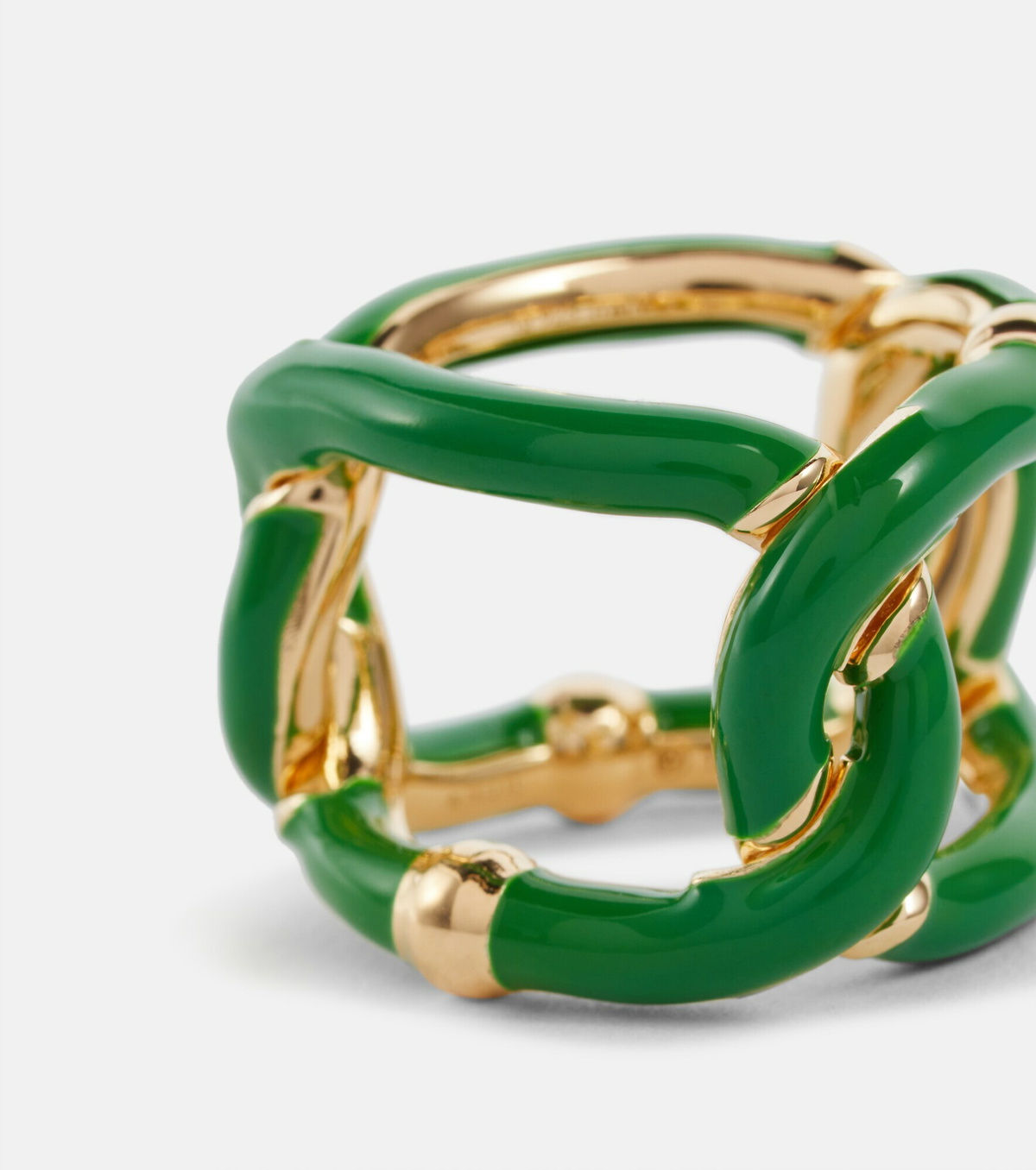 Bottega Veneta - Chains gold-plated and enamel ring Bottega Veneta
