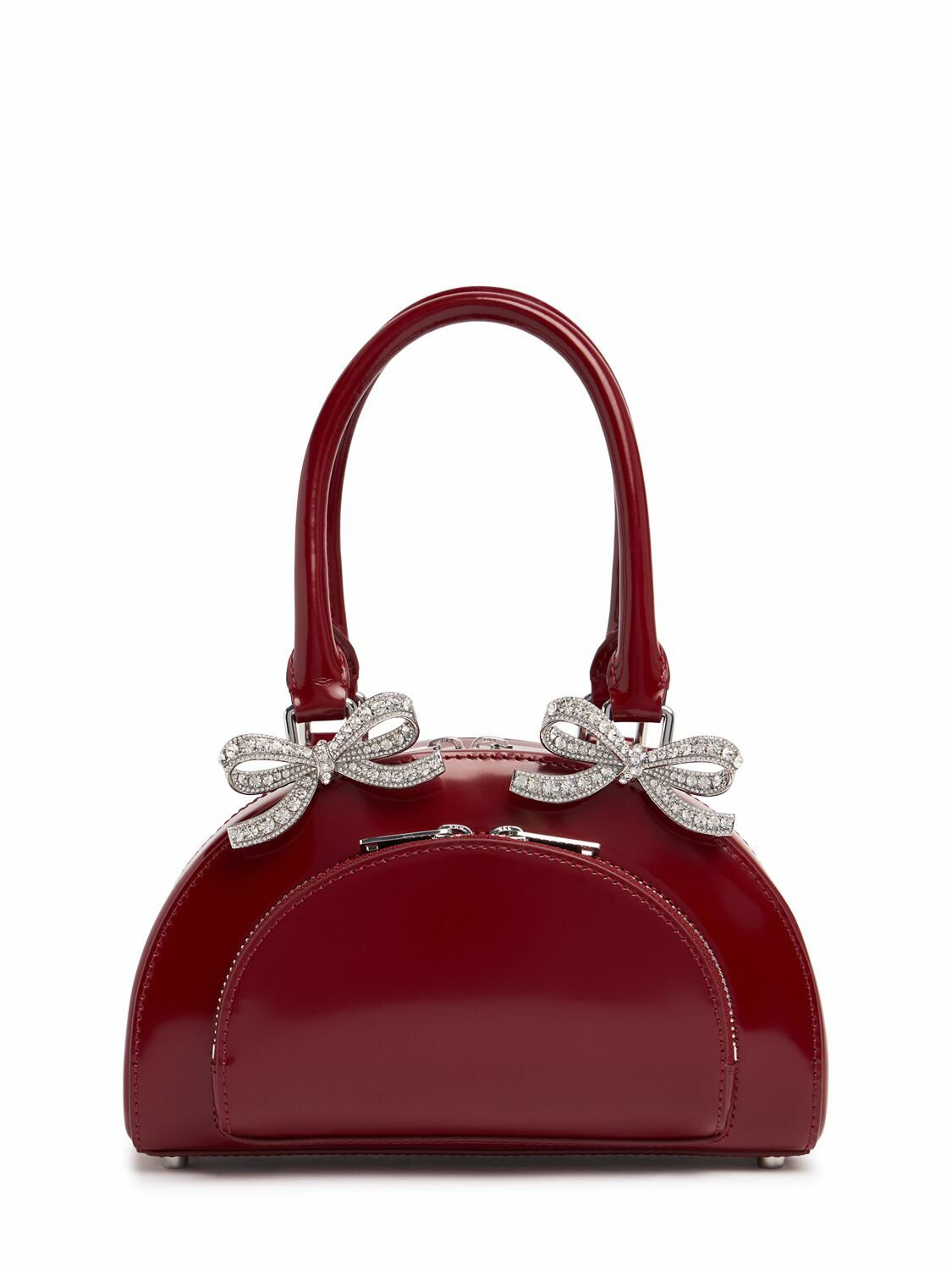 SELF-PORTRAIT Mini Leather Curved Top Handle Bag Self-Portrait