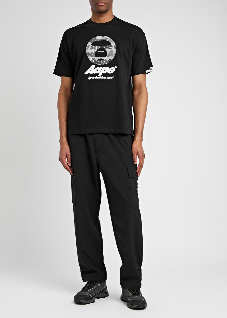 Aape Moonface Logo-printed Cotton T-shirt Black AAPE by A Bathing Ape