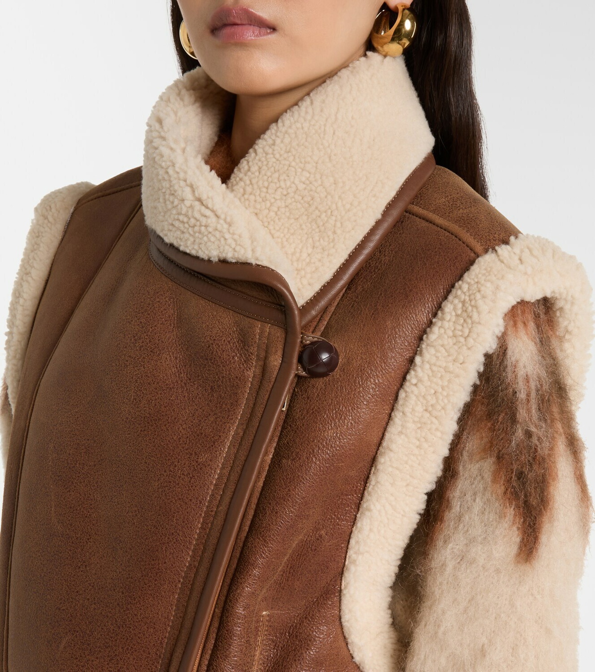 Isabel Marant Alime shearling-trimmed leather vest Isabel Marant