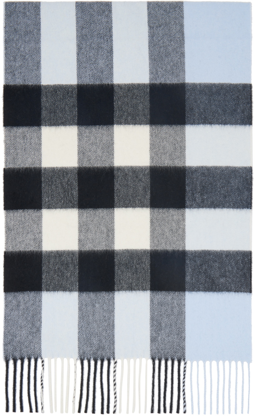 Burberry Blue Check Scarf Burberry