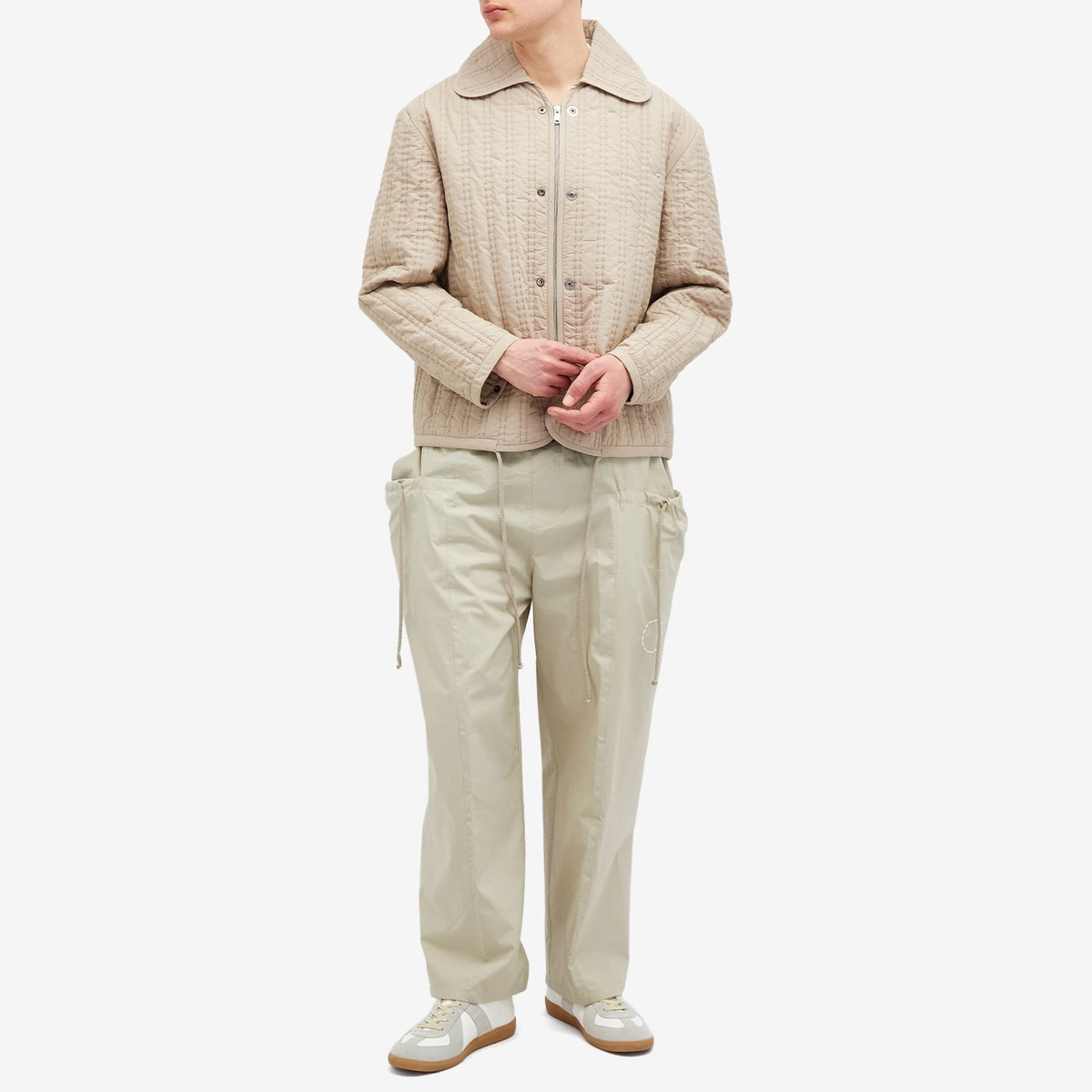 Craig Green Men's Quilted Embroidery Jacket in Beige Craig Green