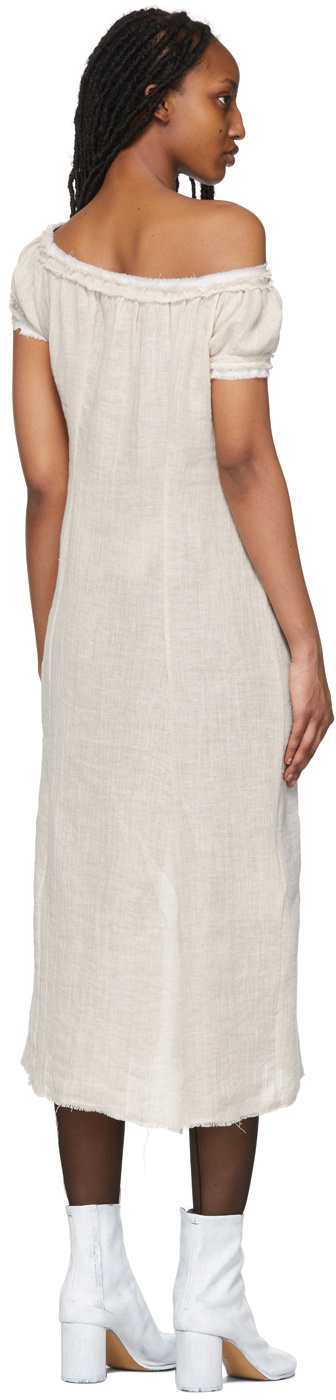 Elena Velez SSENSE Exclusive Off-White Chemise Mid-Length Dress Elena Velez